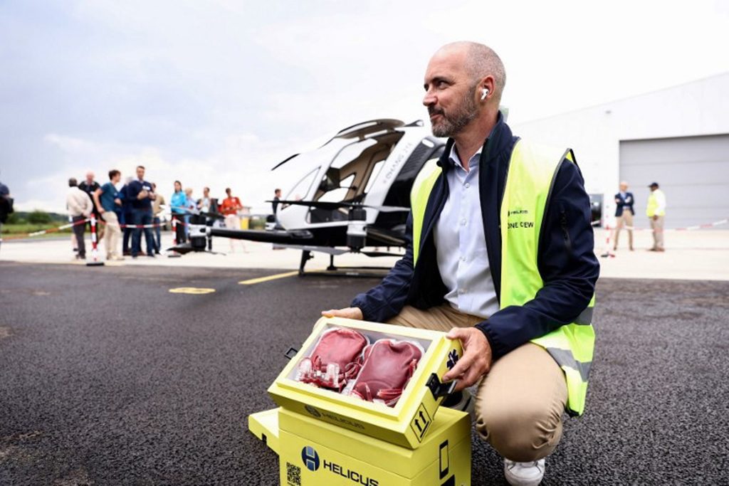 Europe's first transport of blood bags by drone takes place in Belgium