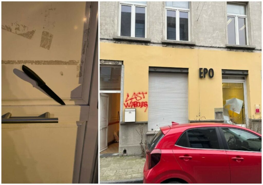 Knife planted in front door of left-wing publisher in Antwerp